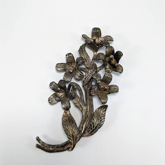 unbranded | Accessories | Flowers Bunch Brooch Huge Antique Finish ...